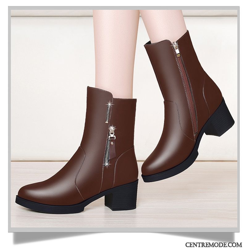Bottes Femme Épais Chaussures En Coton Hiver Bottes Courtes Plus De ...
