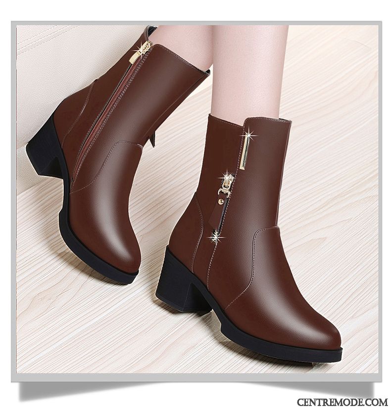 Bottes Femme Épais Chaussures En Coton Hiver Bottes Courtes Plus De ...