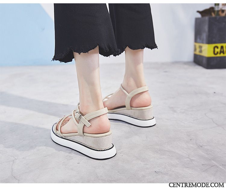 Sandales Femme Rome Semelle Épaisse Escarpins Talons Compensés Tous Les ...